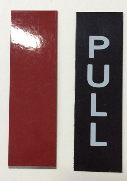 PULL AND PUSH SIGN - BLACK (ALUMINUM SIGNS )