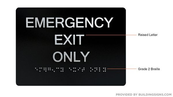 Emergency EXIT ONLY SIGN ADA Tactile Signs