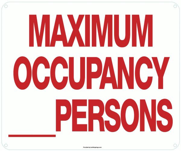 MAXIMUM OCCUPANCY SIGNS