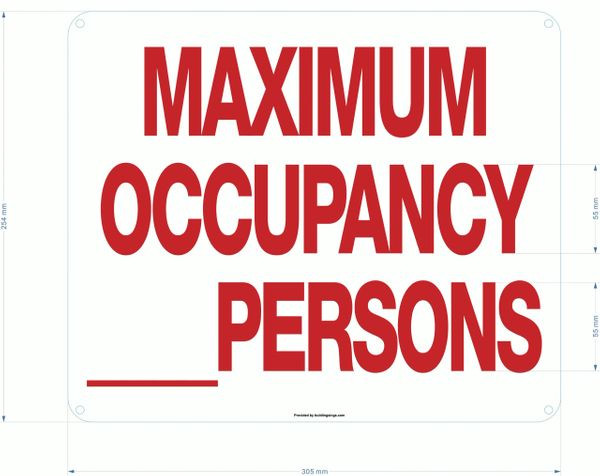 MAXIMUM OCCUPANCY _ PERSONS Sign