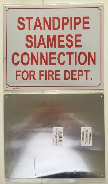 STANDPIPE SIAMESE CONNECTION FOR FIRE DEPARTMENT Sign