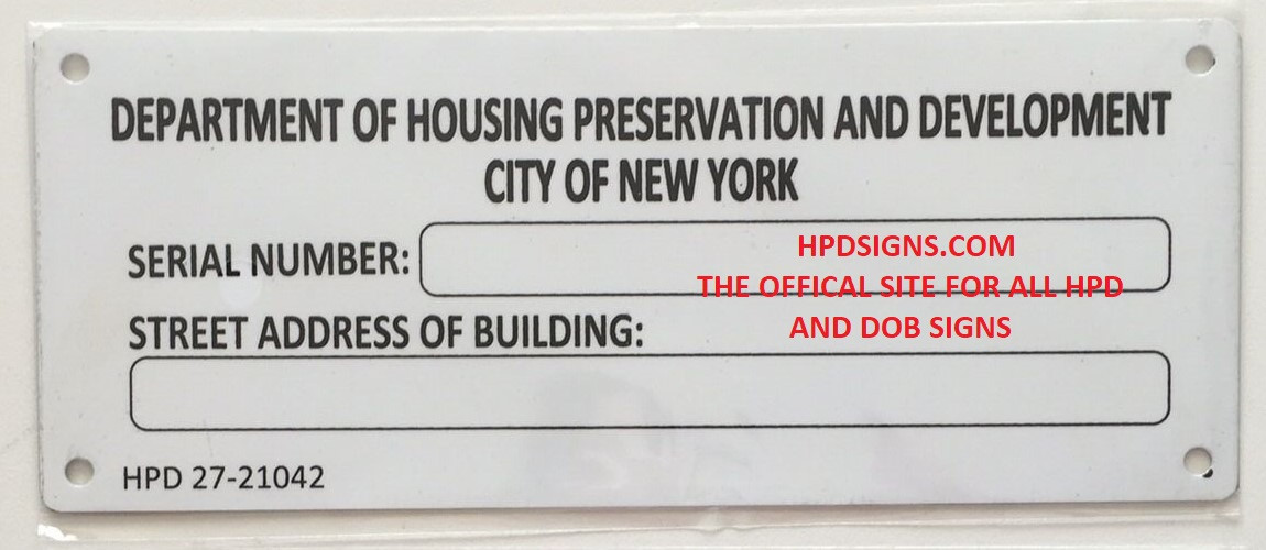 HPD SERIAL NUMBER SIGN HMC §27-2104