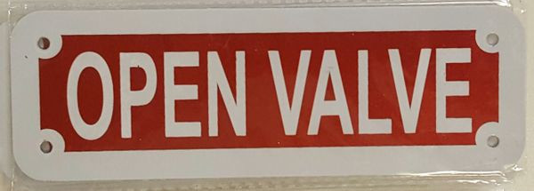 OPEN VALVE Sign