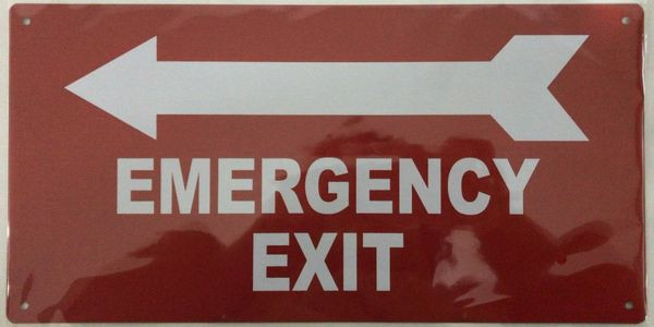 EMERGENCY EXIT LEFT Sign