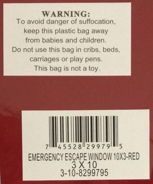 EMERGENCY ESCAPE WINDOW Sign-
