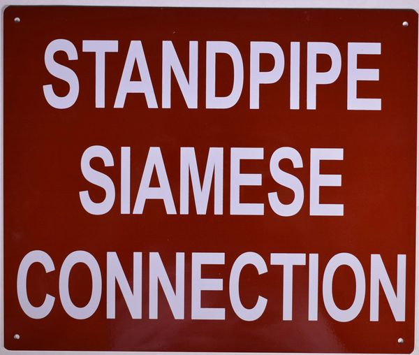 STANDPIPE SIAMESE CONNECTION SIGN