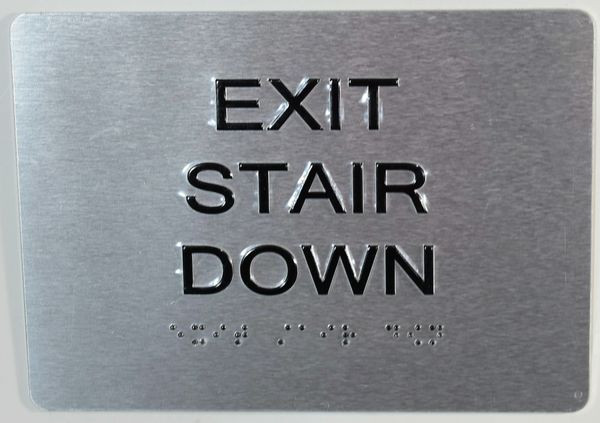 EXIT STAIR DOWN SIGN Tactile Signs