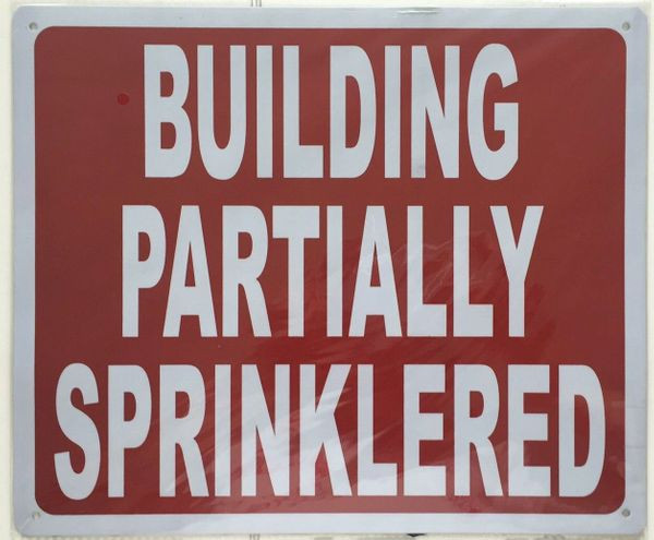 BUILDING PARTIALLY SPRINKLERED SIGN