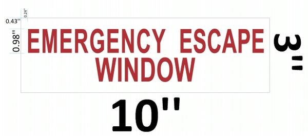 EMERGENCY ESCAPE WINDOW Sign-