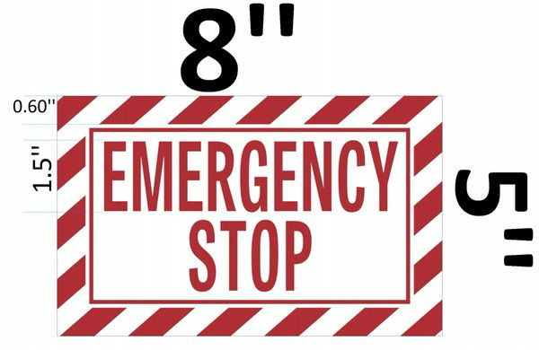 EMERGENCY STOP SIGN (ALUMINUM SIGNS, WHITE)