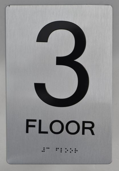 3rd FLOOR ADA Sign -Tactile Signs The sensation line