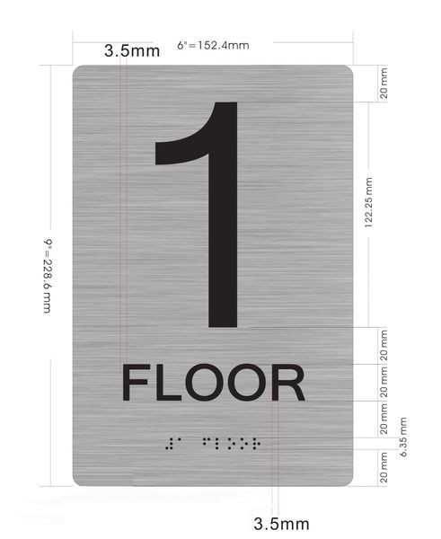 1ST FLOOR Sign -Tactile Signs Tactile Signs -The sensation line