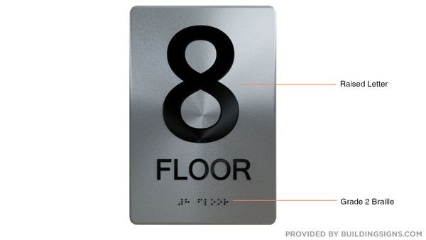 8th FLOOR ADA Sign -Tactile Signs The sensation line