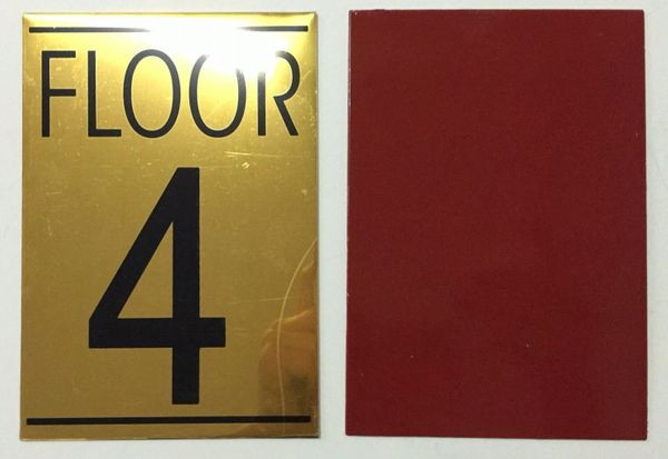 FLOOR NUMBER FOUR (4) Sign