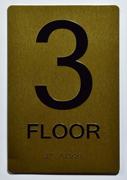 3rd FLOOR SIGN ADA -Tactile Signs