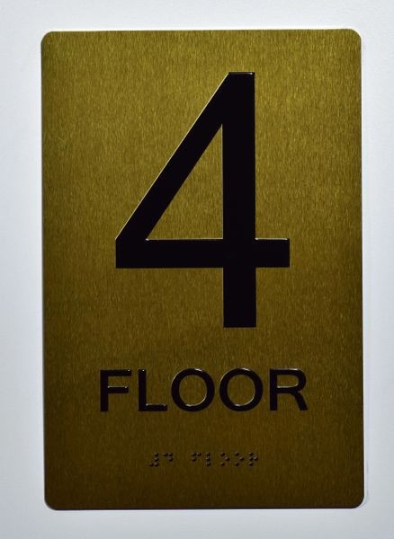 4th FLOOR SIGN ADA -Tactile Signs