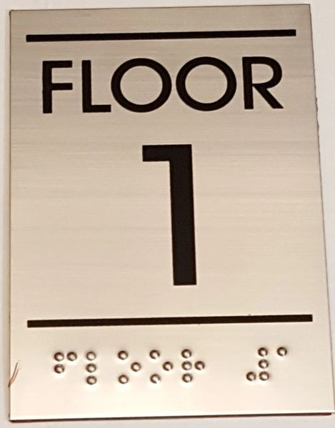 FLOOR NUMBER ONE (1) Sign -Tactile Signs