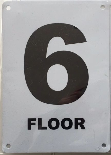FLOOR NUMBER SIX (6) Sign