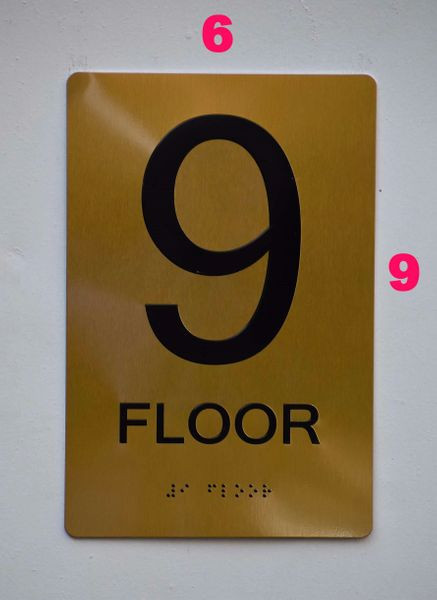 9th FLOOR Sign -Tactile Signs Tactile Signs