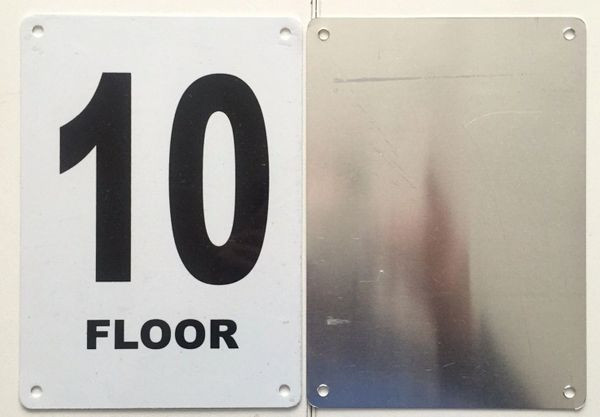 FLOOR NUMBER TEN (10) Sign