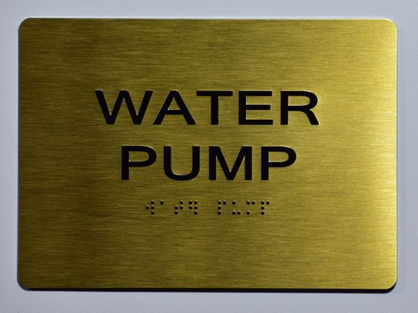WATER PUMP Sign -Tactile Signs Tactile Signs