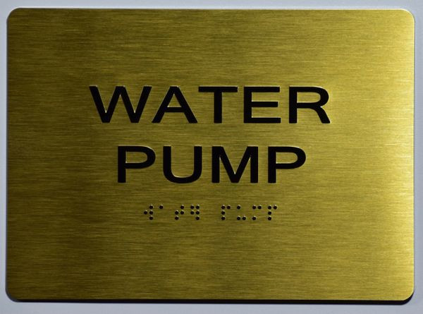 WATER PUMP Sign -Tactile Signs Tactile Signs