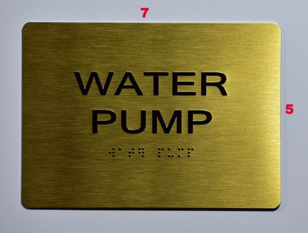 WATER PUMP Sign -Tactile Signs Tactile Signs