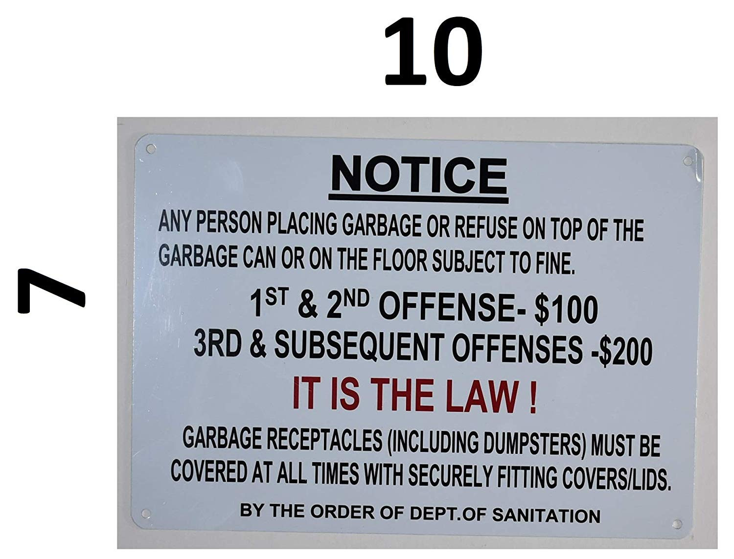 Notice: Any Person Placing Garbage on top of The Garbage can or on The ...