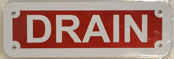 DRAIN SIGN- REFLECTIVE !!! (ALUMINUM SIGNS 2X6)