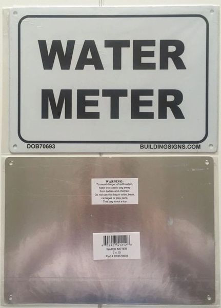 WATER METER SIGN - PURE WHITE