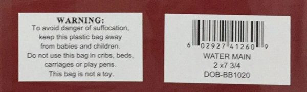 WATER MAIN SIGN - BLACK