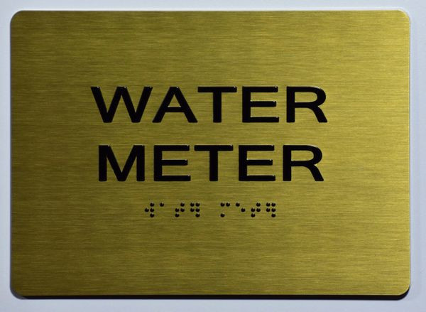 WATER METER Sign -Tactile Signs Tactile Signs