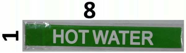 HOT WATER SIGN (STICKER ) GREEN