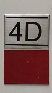APARTMENT NUMBER SIGN -4D