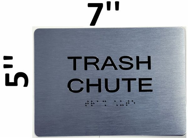 TRASH CHUTE ADA Sign -Tactile Signs The sensation line