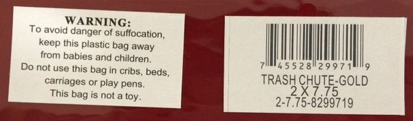 TRASH CHUTE SIGN- GOLD ALUMINUM