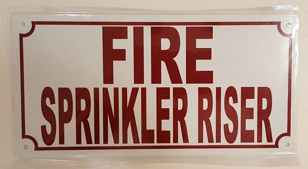 FIRE SPRINKLER RISER SIGN (ALUMINUM SIGNS 5X10)