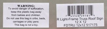 ROOF AND FLOOR TRUSS IDENTIFICATION SIGN- REFLECTIVE !!! (ALUMINUM ...