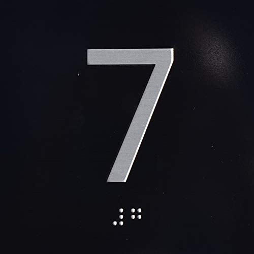 7TH Floor Elevator Jamb Plate Sign with Braille and Raised Number ...