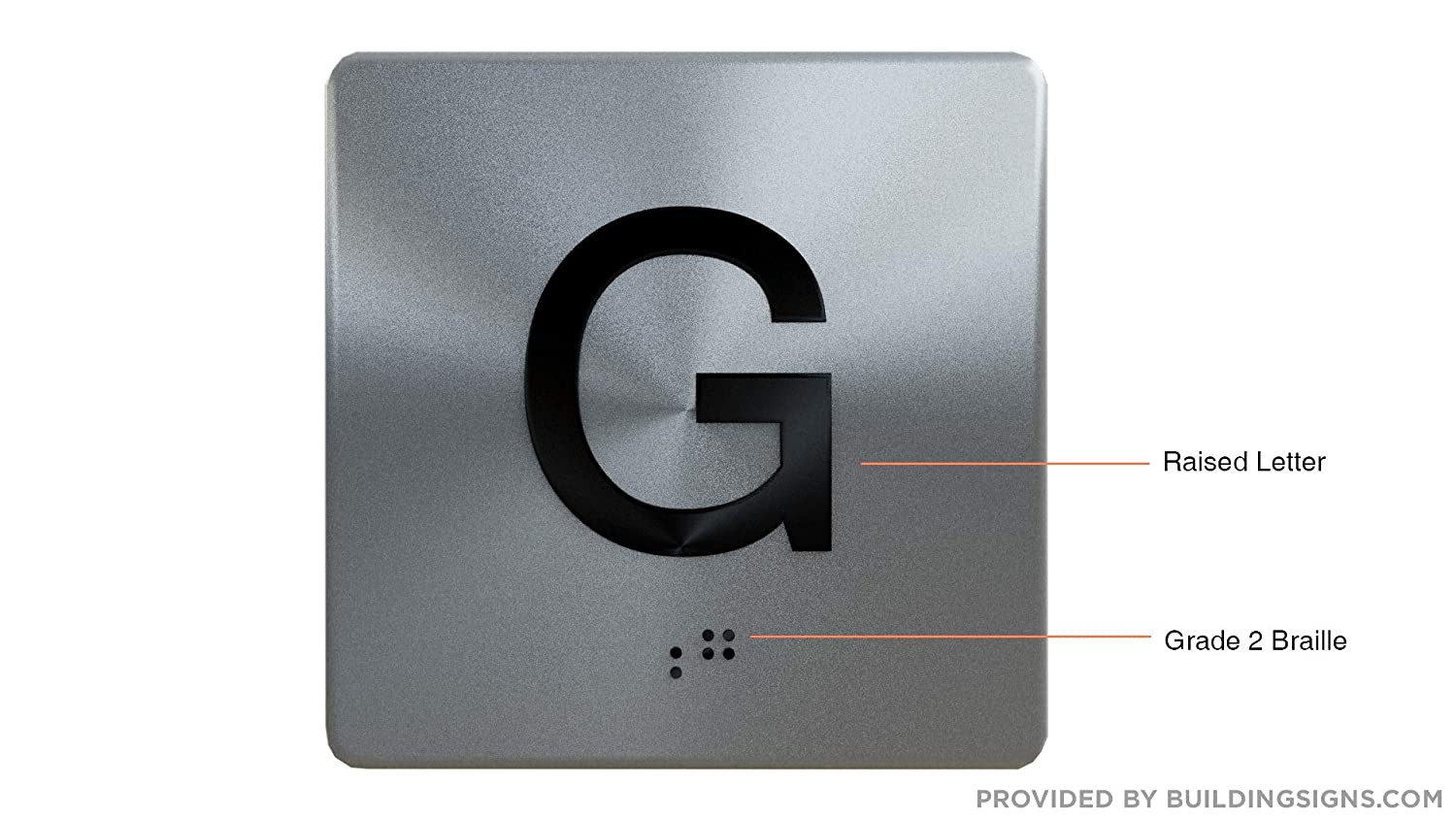 Ground Elevator Jamb (G) Plate Sign (Lobby Elevator JAMB) with Braille ...