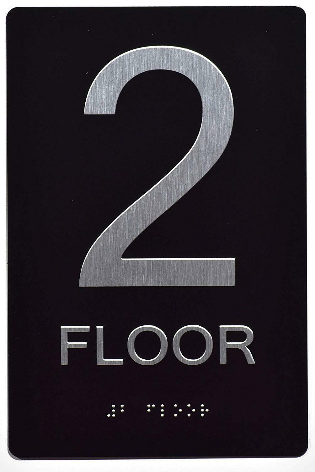 Floor Number Sign -Tactile Signs 2ND Floor Sign The Sensation line
