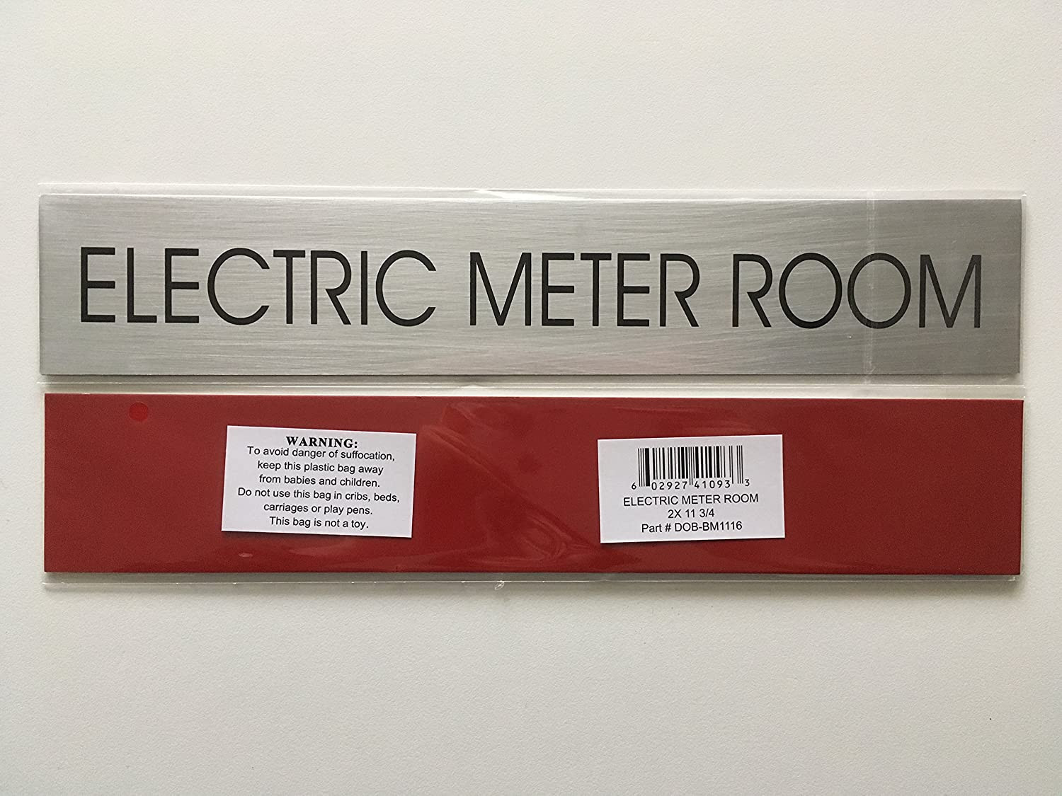 ELECTRIC METER ROOM SIGN - Delicato line (BRUSHED ALUMINUM)