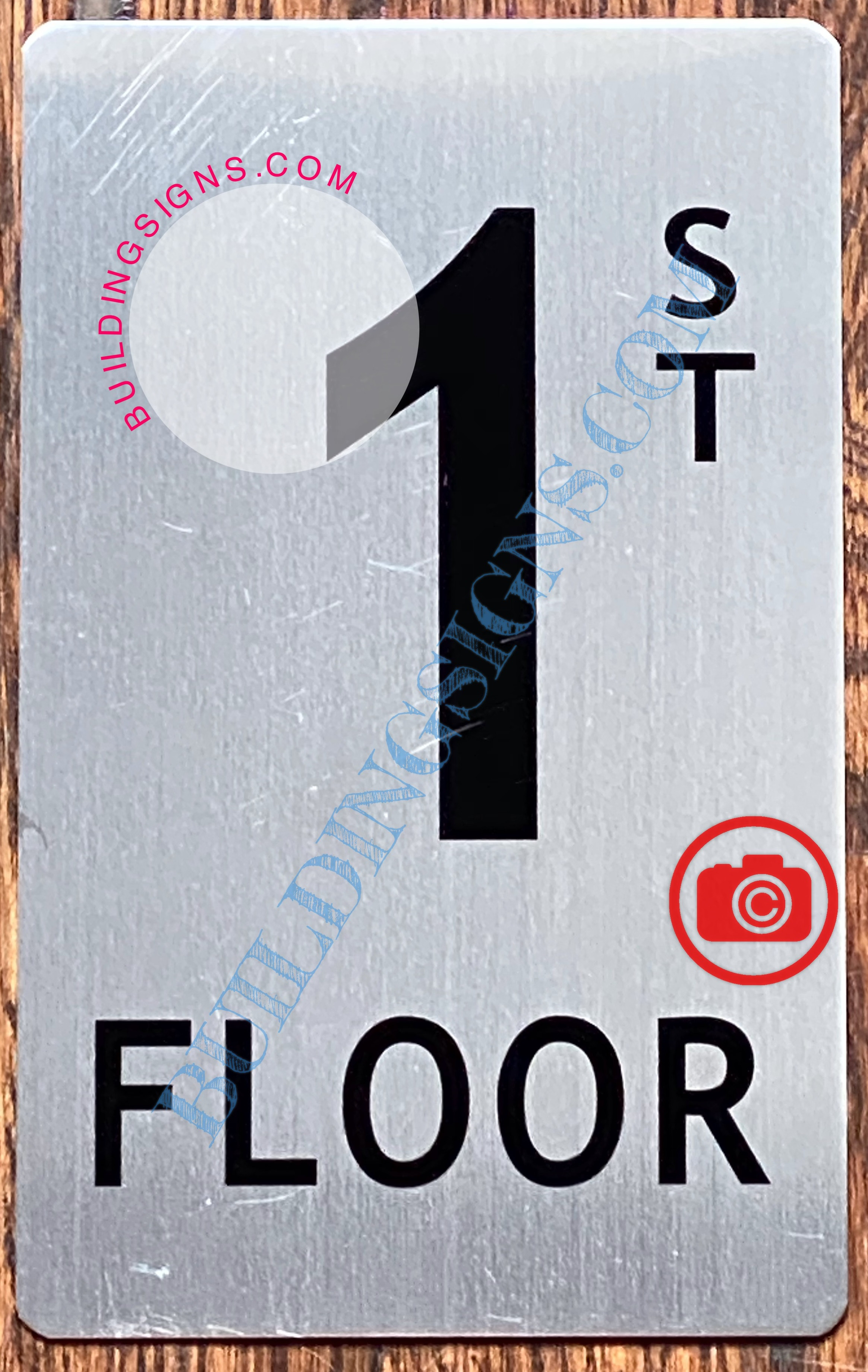 1ST FLOOR SIGN- SILVER (ALUMINUM SIGNS 8x5) - HPD-SIGNS.COM