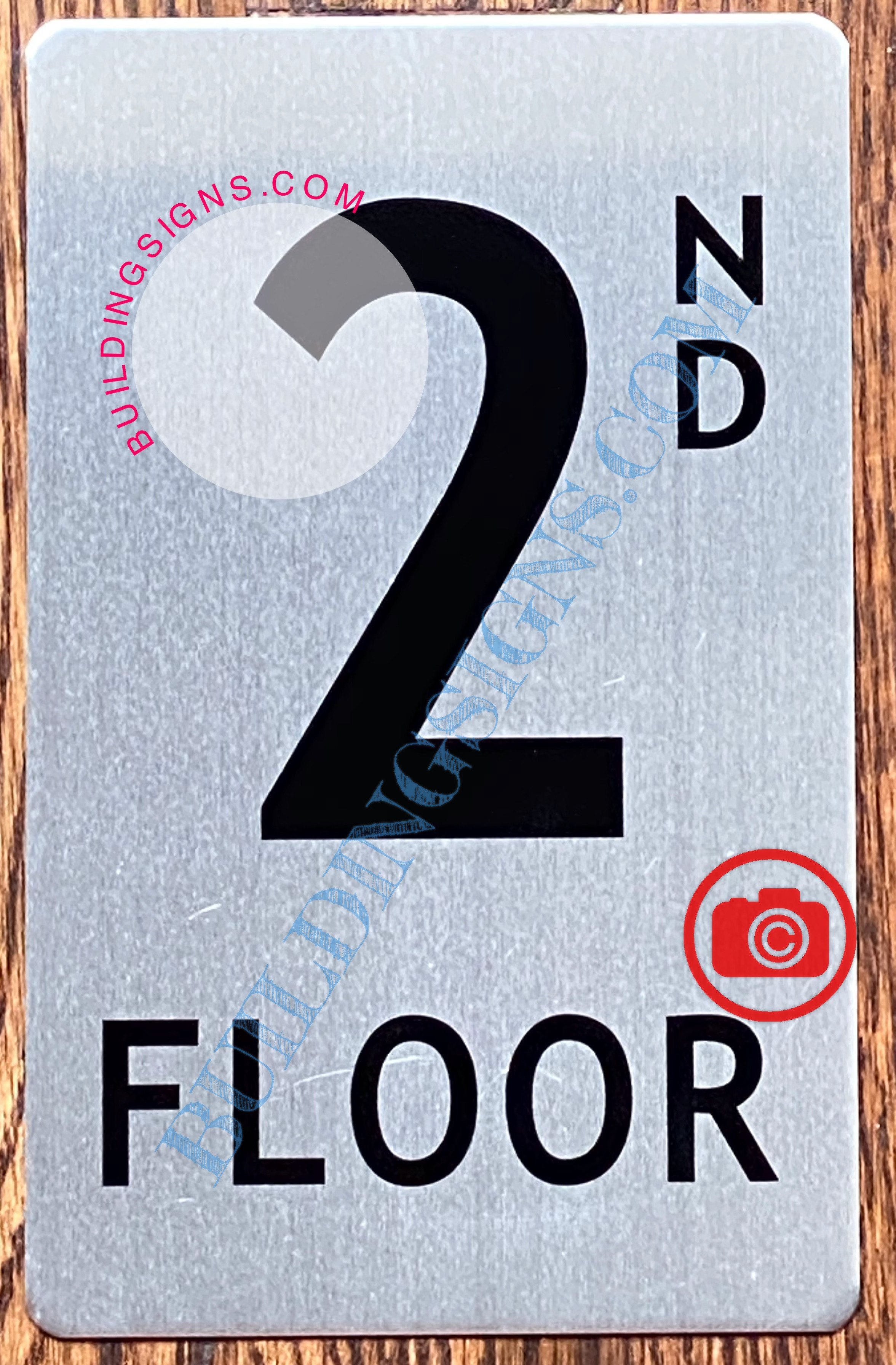 2ND FLOOR SIGN- SILVER (ALUMINUM SIGNS 8x5) - HPD-SIGNS.COM