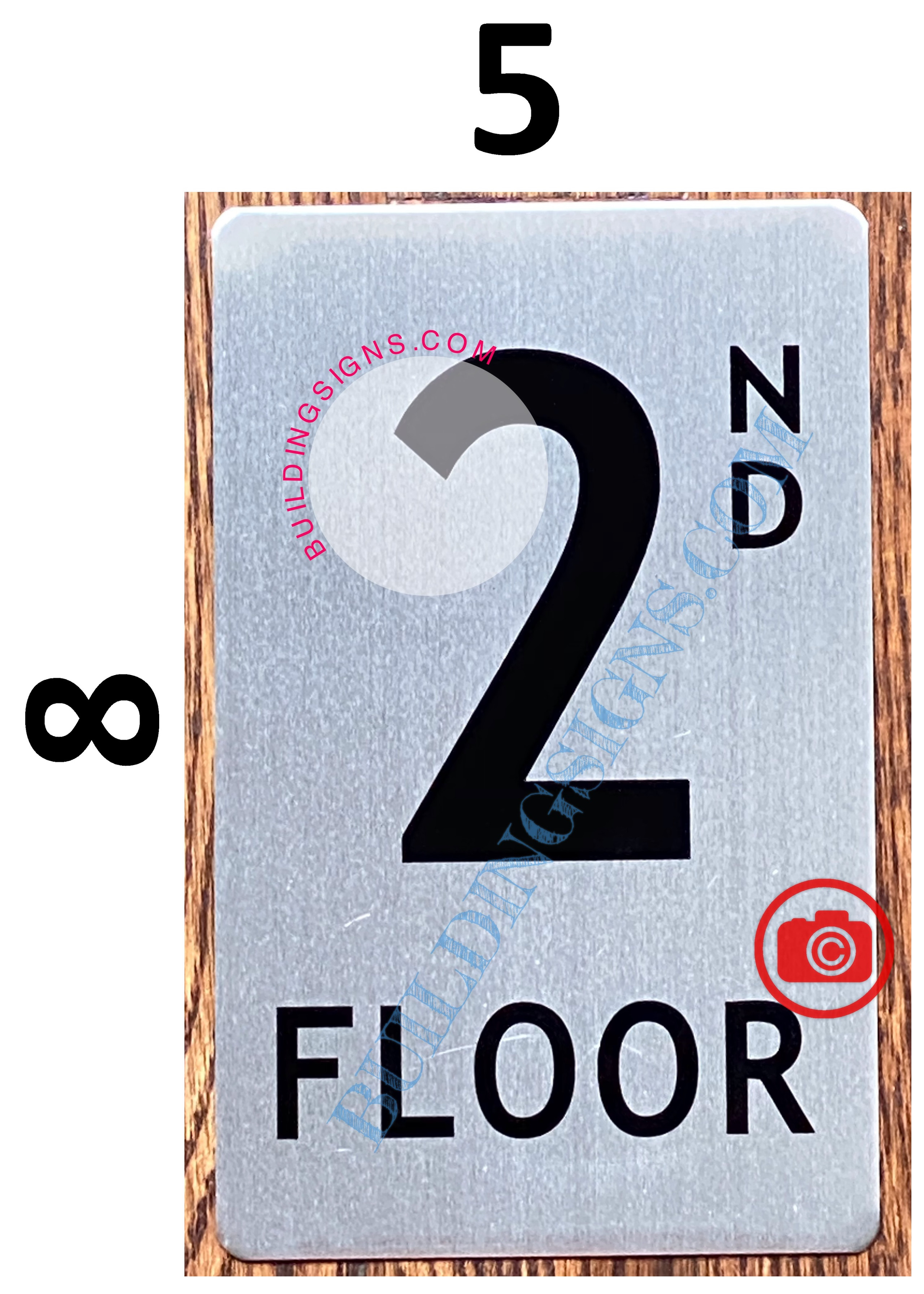 2ND FLOOR SIGN- SILVER (ALUMINUM SIGNS 8x5) - HPD-SIGNS.COM
