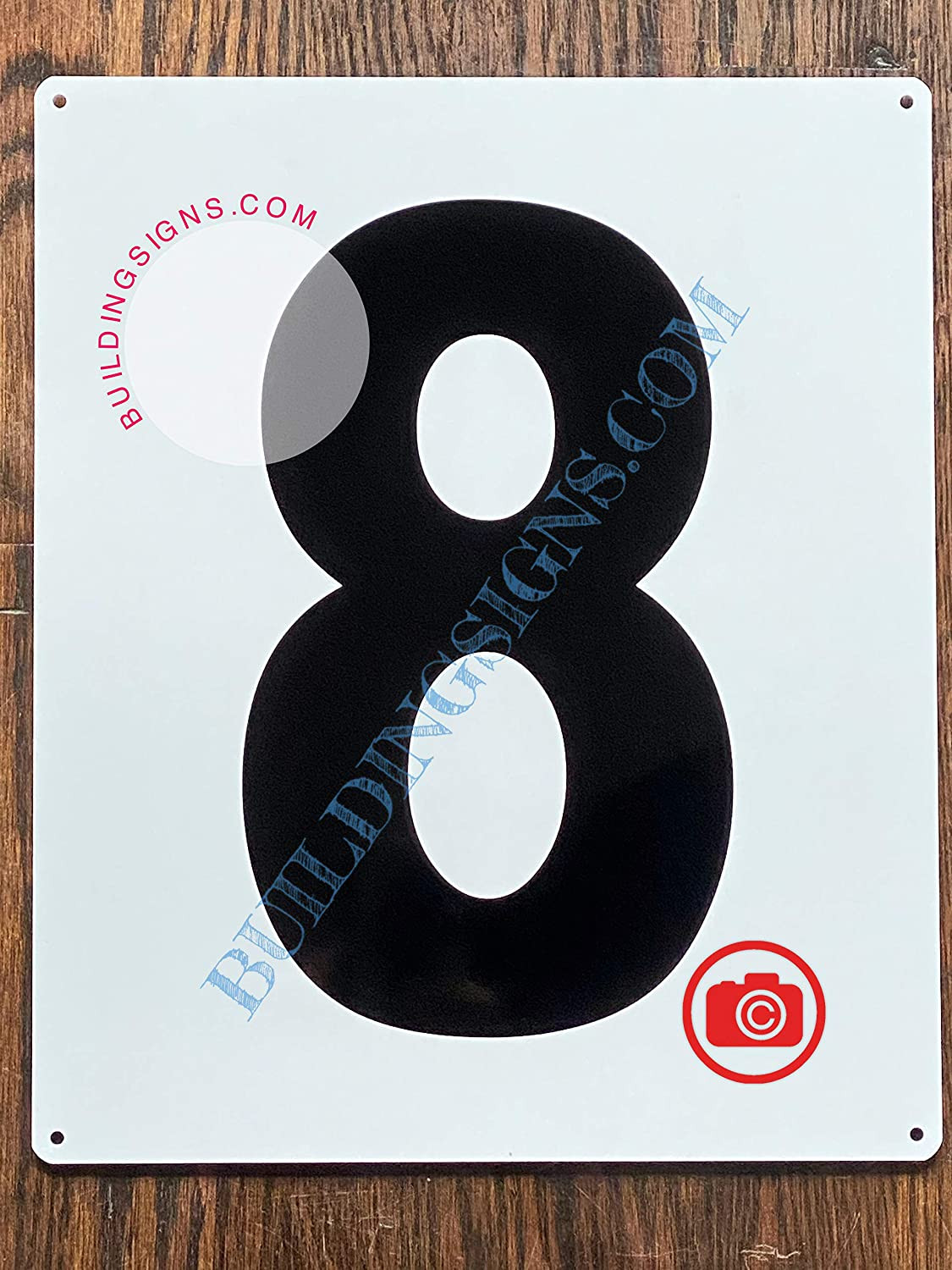 Large Number 8 Sign -Metal Sign - Parking LOT Number Sign