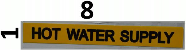 HOT WATER SUPPLY SIGN (STICKER ) (YELLOW)