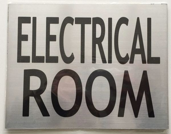 ELECTRICAL ROOM SIGN BRUSHED ALUMINUM (ALUMINUM SIGNS)