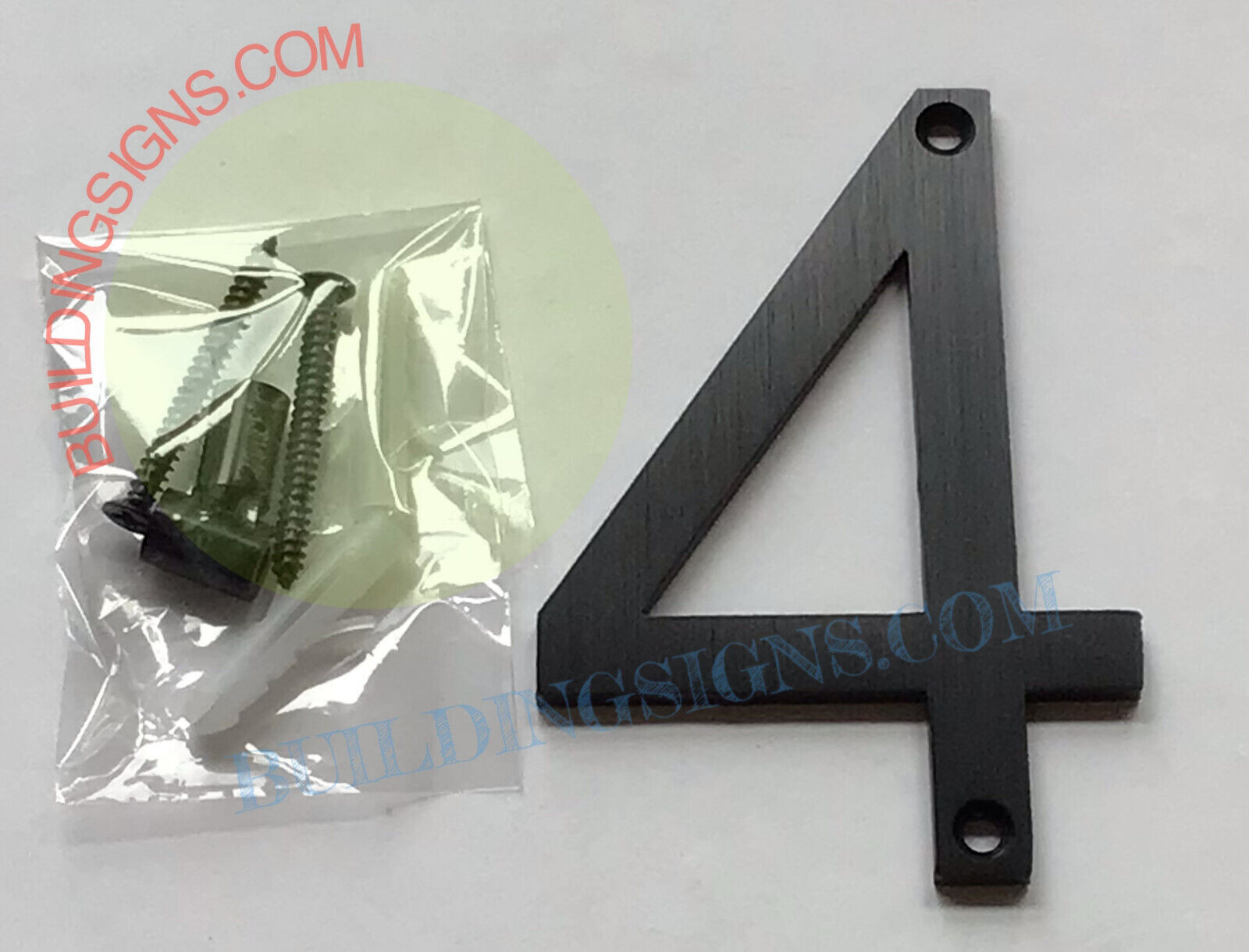 House number 4 sign ( Black Aluminum, 3 inch)-Floating Mount House ...