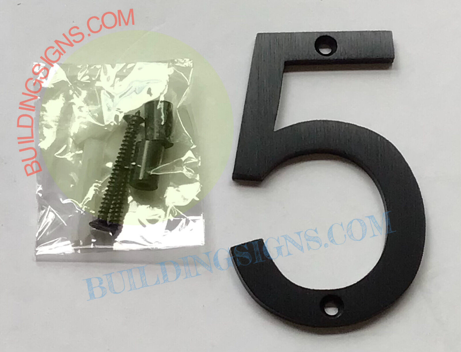 House number 5 sign ( Black Aluminum, 8 inch)-Floating Mount House ...